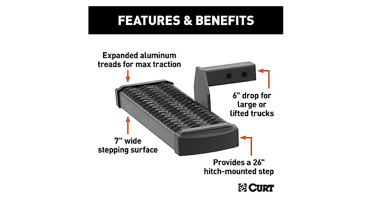 CURT Grip Step - 26-Inch Hitch Step for Easy Access