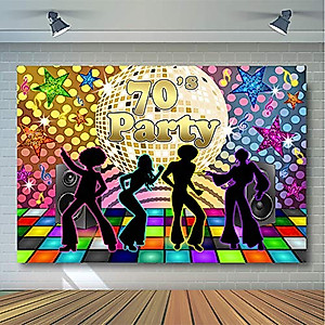 Avezano Back to 70s Party Backdrop for Adults Disco Party Decorations 1970's Retro Disco Ball Let's Glow Crazy Neon Dance Night Photoshoot Photo Booth Photography Background (7x5ft)