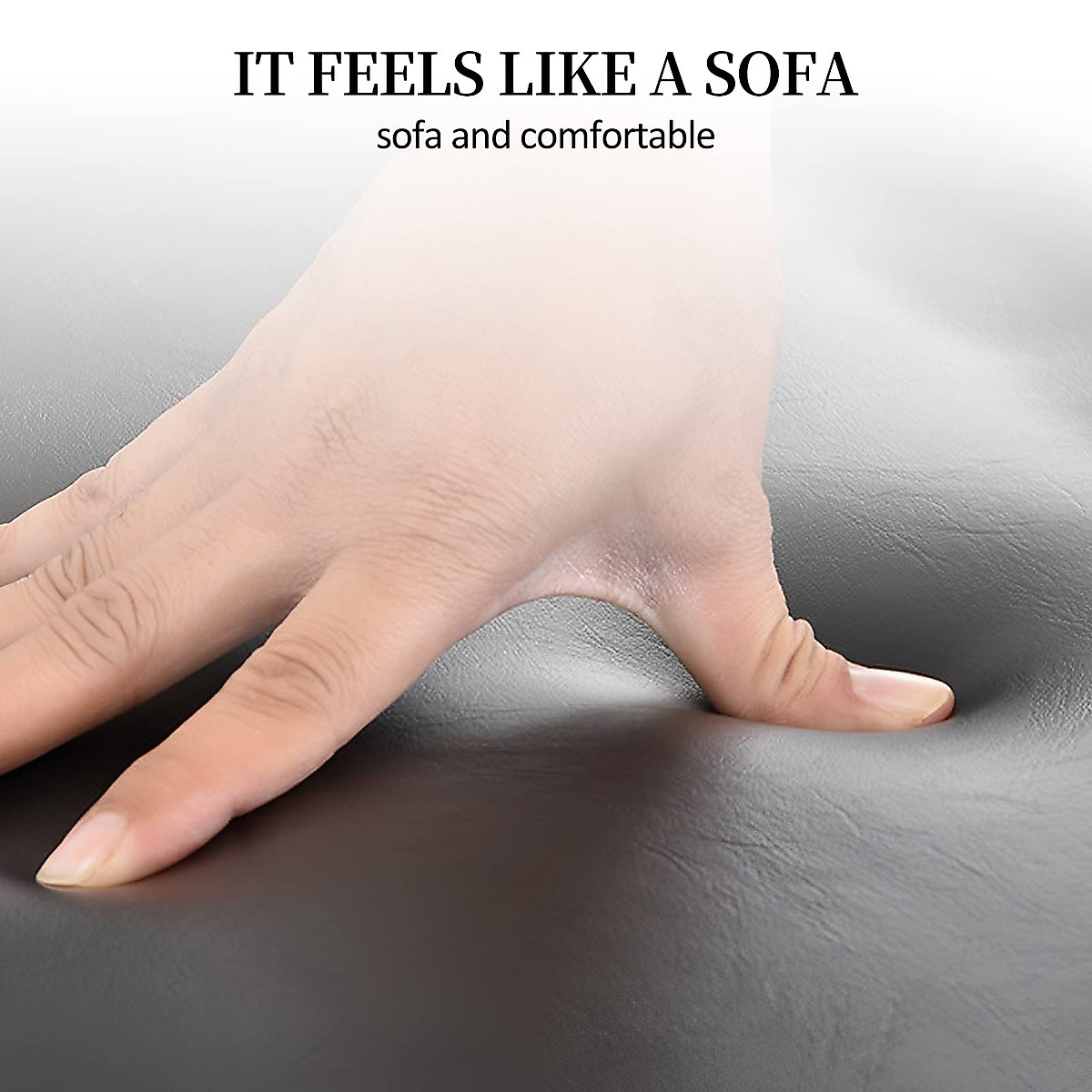 Ptosziav Leather Thick Not-Slip Chair Pads Memory Foam Chair Seat Cushion Removable Chair Padding for Office Dining Chair(Black 40cm/16in)