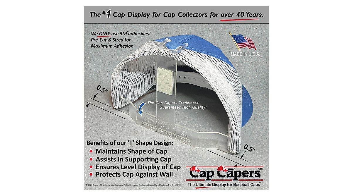 Cap Capers Baseball Cap Wall Display - Organize & Showcase Your Caps