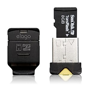 elago Mobile Nano II USB 2.0 microSDHC Flash Memory Card Reader -Works up to 32GB- (Black)