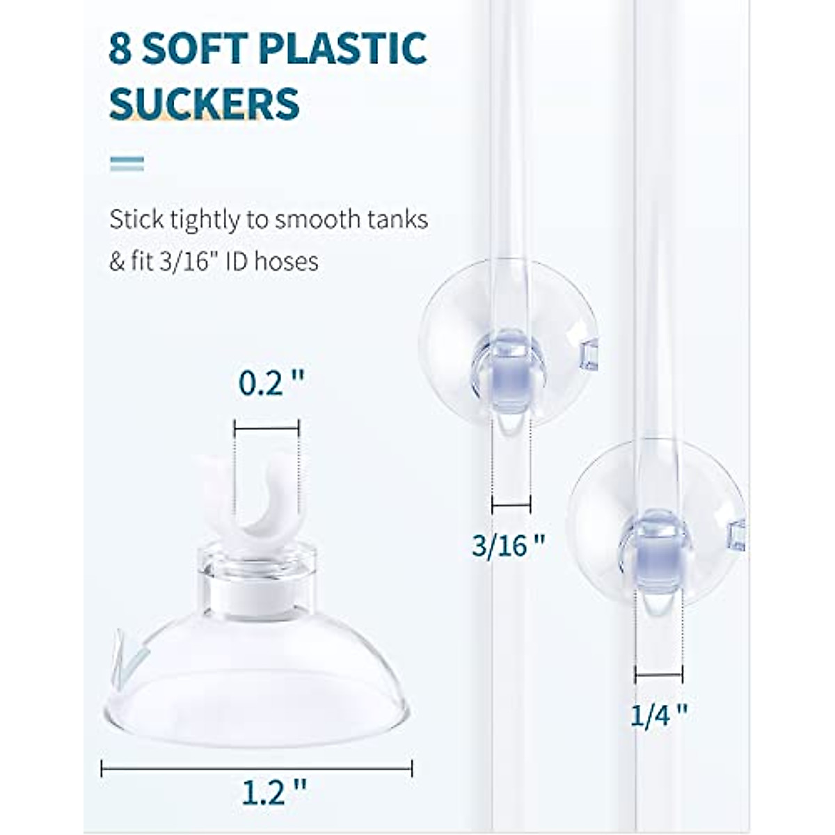 Pawfly 25 Feet Airline Tubing Standard Aquarium Air Pump Accessories with Check Valves, Suction Cups and Connectors