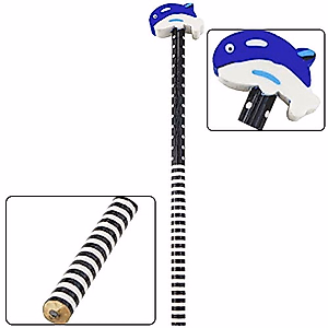 Etmact 50 Pack Assorted Colorful Cartoon Animal Pencil With Eraser Novelty Dot & Stripe Giant Eraser Topper Kids Pencils Kid Pencils Pencil With Eraser Animal Pens Pencils Bulk For Kids Animal Pencill