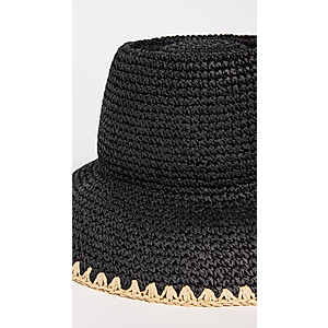 Madewell Women's Whipstitch Straw Hat, True Black, M-L