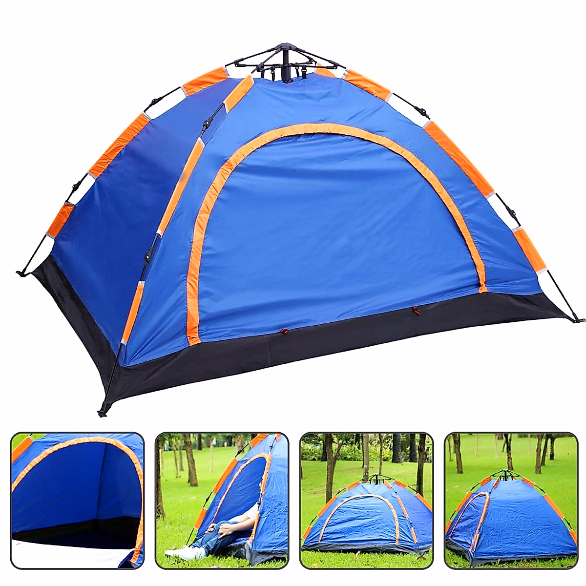 defdong Camping Pop up Tent 2 People, Waterproof and Windproof Family Tents for Camping, 2 in 1 for Outdoor & Travel, 60s Setup, Ventilated Windows, Portable Carry Bag