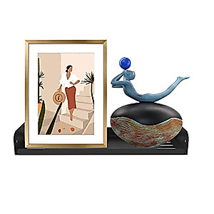 HQYing Steel 2 Pack of W 12" x D 4.72" Floating Shelves,Metal Display Wall Shelf, Bedroom Shelf for Funko Pop Speaker Figure Collection,Toys, Decoration, and Other Collection, Black (12 inch)