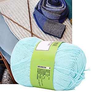 Popular Medium Fine Bamboo Charcoal Cotton Yarn for Knitting and Crochet Project(Blue)