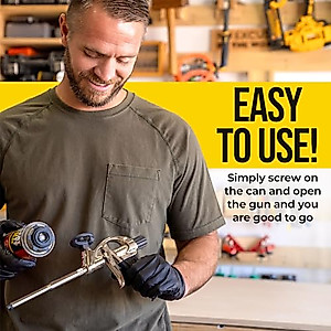 AWF PRO Foam Gun - AWF 1000, PTFE Non Stick Coated Basket Spray Foam Gun. Ideal For Contractors & DIY. High Precision with Greater Yield Foam Spray Insulation Gun