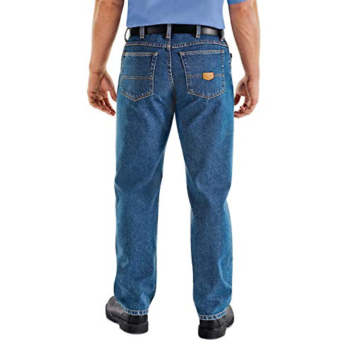 Red Kap Men's Relaxed Fit Jean, Stonewash, 46x32