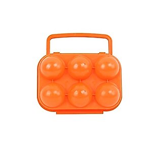 BESPORTBLE 6 Count Egg Container, Outdoor Plastic Portable Egg Container with Handle- Eggs Carrier Holder for RV, Trailer and Camper Kitchens or Camping Holds