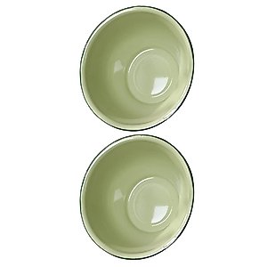 YARDWE Ramen Noodle Bowl Ceramic Dinner Plates 2pcs Enamel Mixing Bowls Retro Chinese Bowl Soup Bowl Vintage Salad Fruit Soup Serving Bowl Enamel Tableware 20cm Japandi Decor
