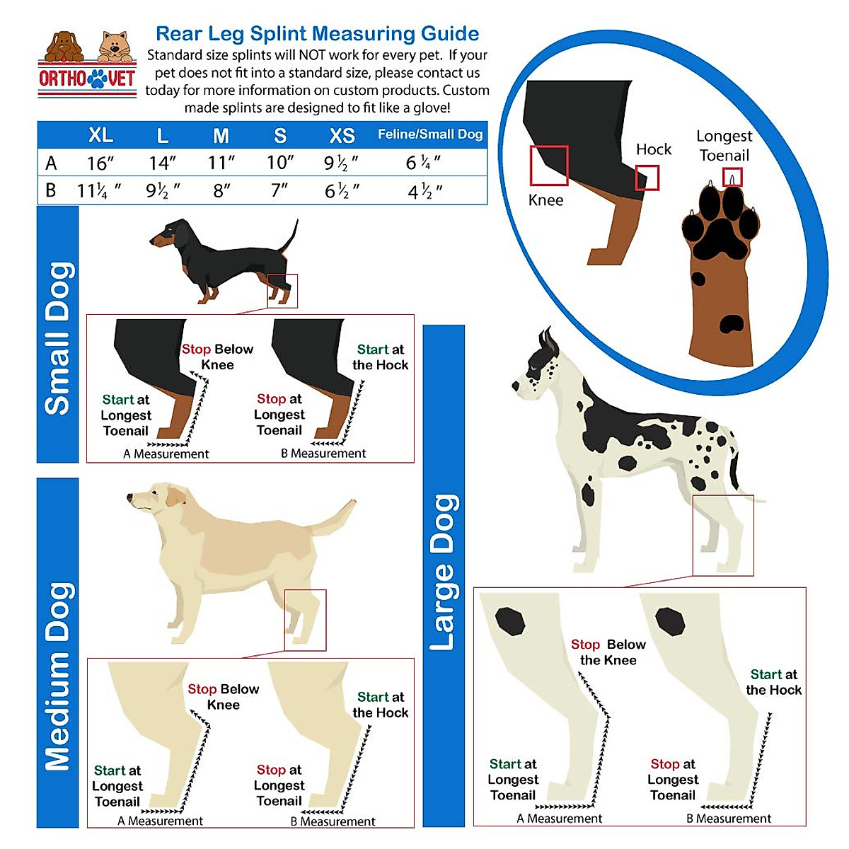OrthoVet Standard Rear Splint for Dogs and Cats with Arthritis or Injuries (XXS)