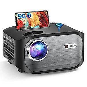 HORLAT 5G WiFi Bluetooth Projector 360 ANSI Lumen Full HD Native 1080P Projector Support 4k,Dolby,Home Theater&Outdoor Video Projector for iOS/Android Smartphone/Laptop/TV Stick/PS5/PPT