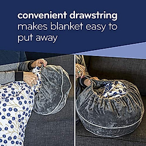 Portable Travel Pillow Blanket - Throw Pillow Converts to Blanket - 2 in 1 Combo, Soft, Fleece and Space Saving, for Home, Car Travel, Air Travel, Picnics, Hotel, Camping and Backpacking