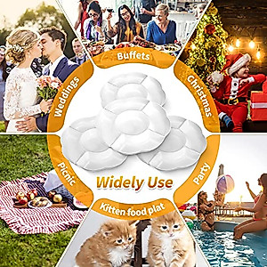 16 Pack 5 Sectional Plastic Serving Trays Round White Chips and Dip Tray Fruit Appetizer Serving Plate 10 Inch Veggie Platter Tray Divided Snack Serving Tray for Party Nut Candy Fruit Dish Platter