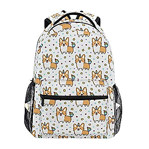 Wamika Welsh Corgi Dog Unicorn Backpacks for Kids Women Men, Dogs Design Computer Laptop Backpack, Casual Book Bag Travel Camping Daypack
