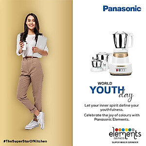 Panasonic MX-AV325MG 600w 3 Jar Mixer Grinder (Marble Gold)