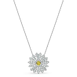Swarovski Eternal Flower Pendant Necklace Cz White 1 One Size