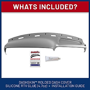 DashSkin Molded Dash Cover Compatible with 1997 Dodge Ram 1500/2500/3500 in Mist Grey - Easy Cracked Dashboard Fix - Made in America