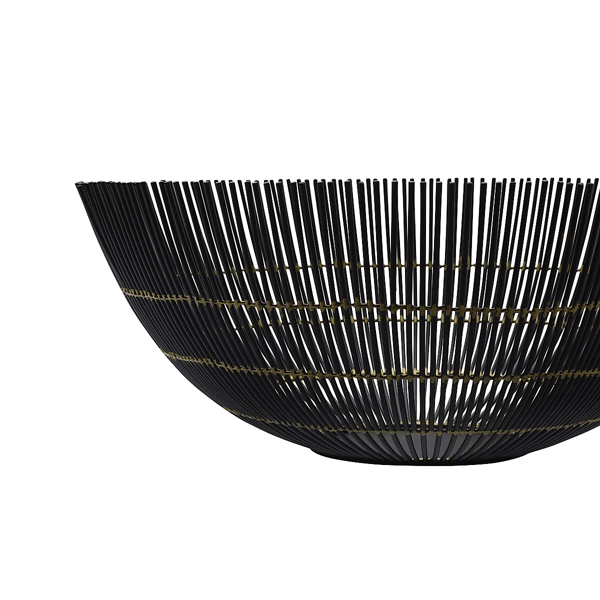 Gourmet Basics by Mikasa Benson Metal Centerpiece Fruit Basket, 15-Inch, Black