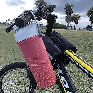 bzyoo 26oz Double-Walled Stainless Steel Insulated Tumbler with Straw Leak Proof Ideal for Smoothies, Ice Tea or Coffee Includes Mixer Ball BPA Free - Organica Red