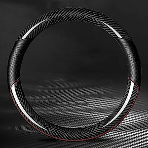 Custom fit for Infiniti Cars, Carbon Fiber Steering Wheel Cover, Steering Wheel Accessories for Infiniti All Models, Elastic, Anti-Slip, Sport Style (BlackBlack, for -Infiniti)