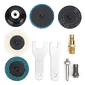 Garosa Mini Air Sander Right Angle Air Die Grinder 20000-25000rpm Pneumatic Grinding Polishing Tool Kit with Emery Disk Car Polisher Sets for Auto Body Work(European Connector)