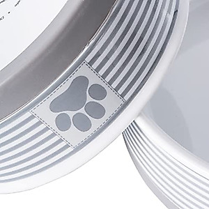 Bone Dry Paw & Patch Ceramic Pet Collection, Medium Set, 6x2", Gray, 2 Piece