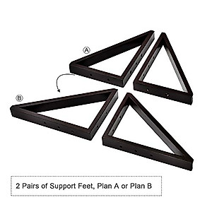WELLAND Triangle Support Feet Set of 2 for 360 Degree Configurable Gate Collection, Solid Pine Wood, Easy to Install, 2 Pairs of Safety Fence Feet for Freestanding Pet Gates, Espresso (Only Feet)