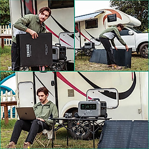 Zendure 200W Foldable Portable Panel with Kickstand, Durable Lightweight Panel Waterproof IP54 Portable Solar Panel Compatible with Zendure/Other Power Stations (with MC4 to XT60 Cable)