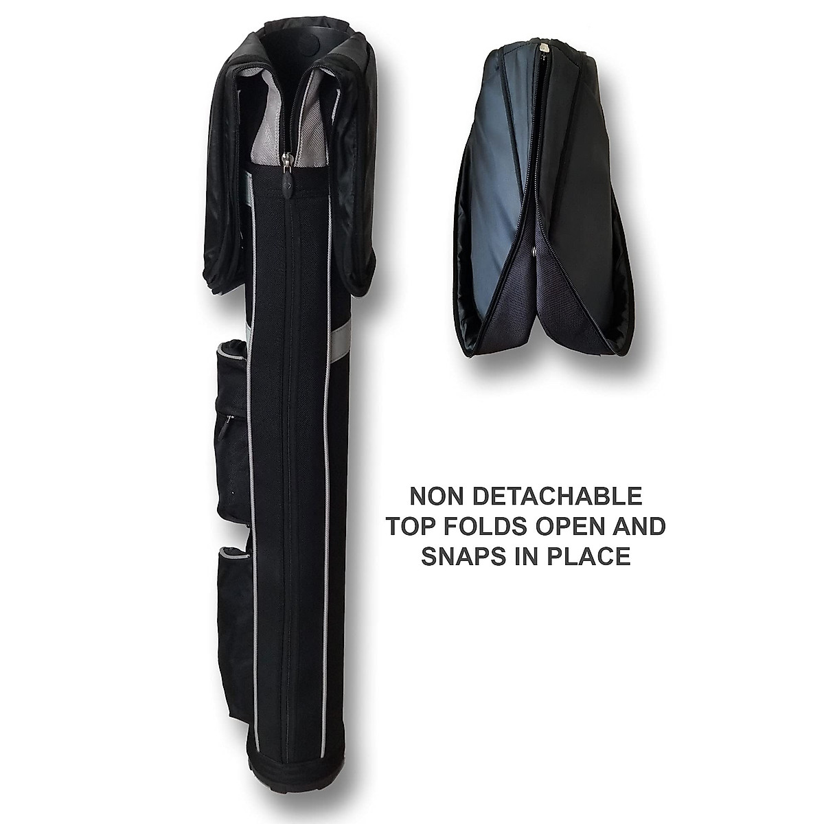 CaddyDaddy Golf Ranger Carry Sunday Range Travel Bag, Black/Silver