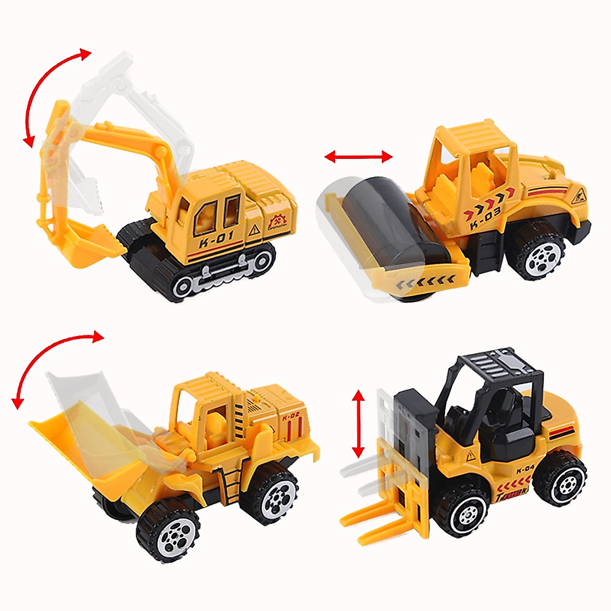136PCS Construction Site Toy Vehicle Set, STEM Building Toys with Play Mat for Kids Boys, DIY Engineering Project Kits with Playmat, Best Toy Gift for 4 5 6 7 8 9 10 Years Old