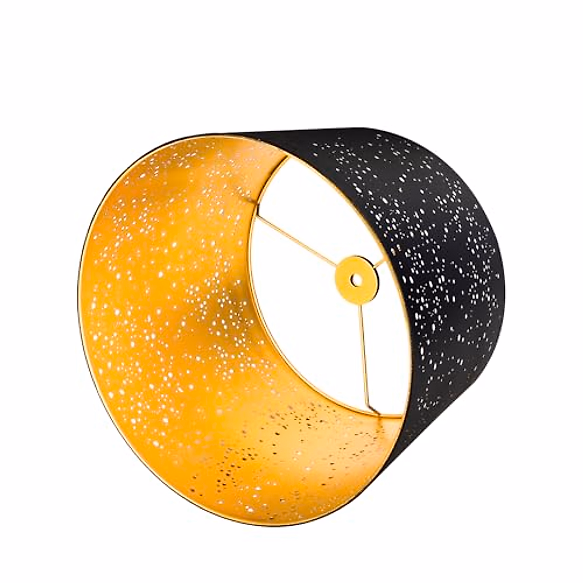 Double Medium Metal Lamp Shades Set of 2, ALUCSET Drum iron Lampshades for Table Lamp and Floor Light,10x12x8 inch (Sky Stars, 2 pcs pack)