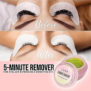 LLBA Lash Gel Remover for Professional Eyelash Extensions 10ml - Dissolves Powerful Eyelash Extension Glue - Low Irritation Cream for Sensitive Skin (for sensitive eyes)