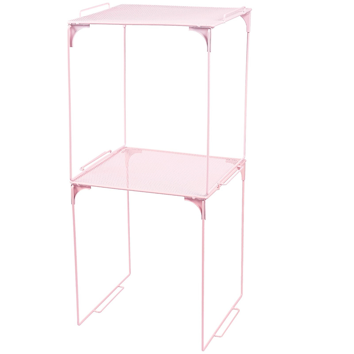 Svartur Shelf Pack, 2, Metal, Contemporary, Pink, Stackable, Space Saving, for School Locker Organizing