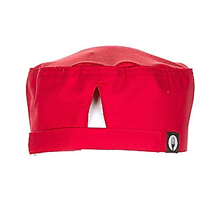 Chef Works Unisex Cool Vent Chef Beanie, Red, Small/Medium