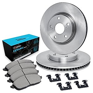 R1 Concepts Rear Brakes and Rotors Kit |Rear Brake Pads| Brake Rotors and Pads| Ceramic Brake Pads and Rotors |Hardware Kit WFWH1-67102
