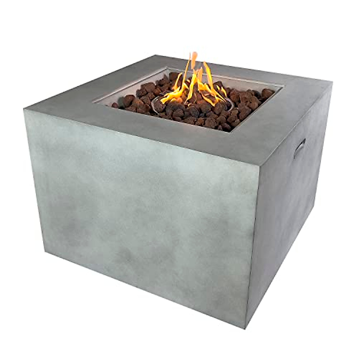 Kinger Home 32-Inch Outdoor Propane Smokeless Concrete Fire Pit for Patio, 50,000 BTU CSA Certified, Square