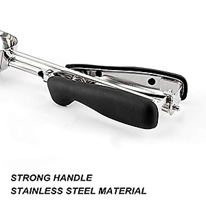 Extra Small Cookie Scoop 1 tsp, Professional Stainless Steel Mini Ice Cream Scoop 25 mm, Melon Baller Scoop Good Soft Grips, Quick Trigger Release