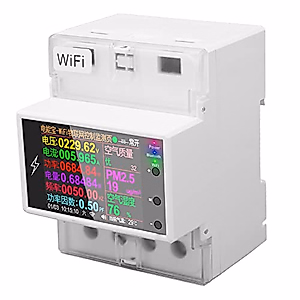 WiFi Electric Meter, Sharing Management AC85‑265V Double Alarms APP Control Smart Power Monitor with 2.4in TFT Display for Shopping Mall