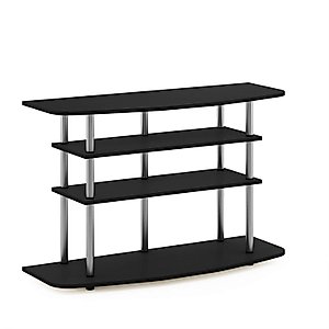 Furinno Frans Turn-N-Tube TV Stand for TV Size up to 43 Inch, 4-Tier, Black Oak