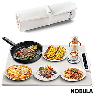 Electric Food Warming Mat by Nobula – Warming Tray for Kitchen & Office with 3 Adjustable Temperatures & Timers – Warming Pad for Countertops, Buffets, Parties – Perfect for Warming Coffee and Meals