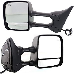 Kool Vue Driver & Passenger Side Power Heated Towing Mirrors for Nissan Titan 2004-2015 With Memory Chrome With Towing Package