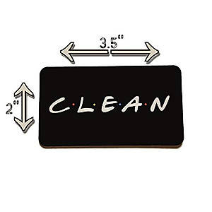 Friends Inspired Clean Dirty Reversible Double Sided Dishwasher Magnet, Strong Universal Sign Indicator with 3M Magnetic Plate, Non-scratching Magnets Tell Whether Dishes Are Clean or Dirty
