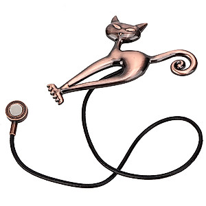 NDNCZDHC 1Pc Metal Magnetic Curtain Tiebacks, Cute Animal Cat Decorative Holder Convenient Drape Tie Backs for Draperies, Curtain Buckle Curtain Clip Bedroom Drapery Holder(Red Bronze)