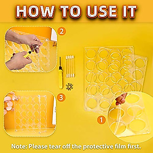 Vinyl Roll Storage 40-Holes Vinyl Storage Rack for Craft Room Vinyl Roll Holder for up to 40 Vinyl Rolls, Acrylic Material (2-Pack)