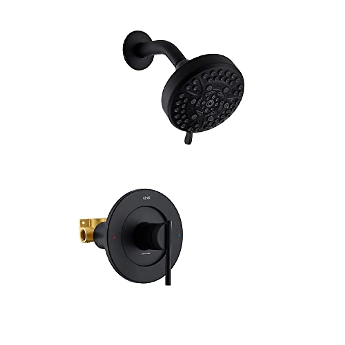 KENES Matte Black Single Handle Shower Faucet, Modern Shower Trim Kit with 10-Spray, Rainfall Shower System Bathroom Shower Trim Systems Wall Mount, KE-6019B-2 (Shower Valve Included)