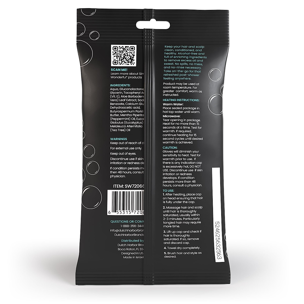 Simply Wonderful Shampoo Caps No Rinse with Conditioner for Hair & Scalp - Advanced Formula w/Aloe-Vera, Eucalyptus, Peppermint & Tea Tree Oil 1 Count (Pack of 6)