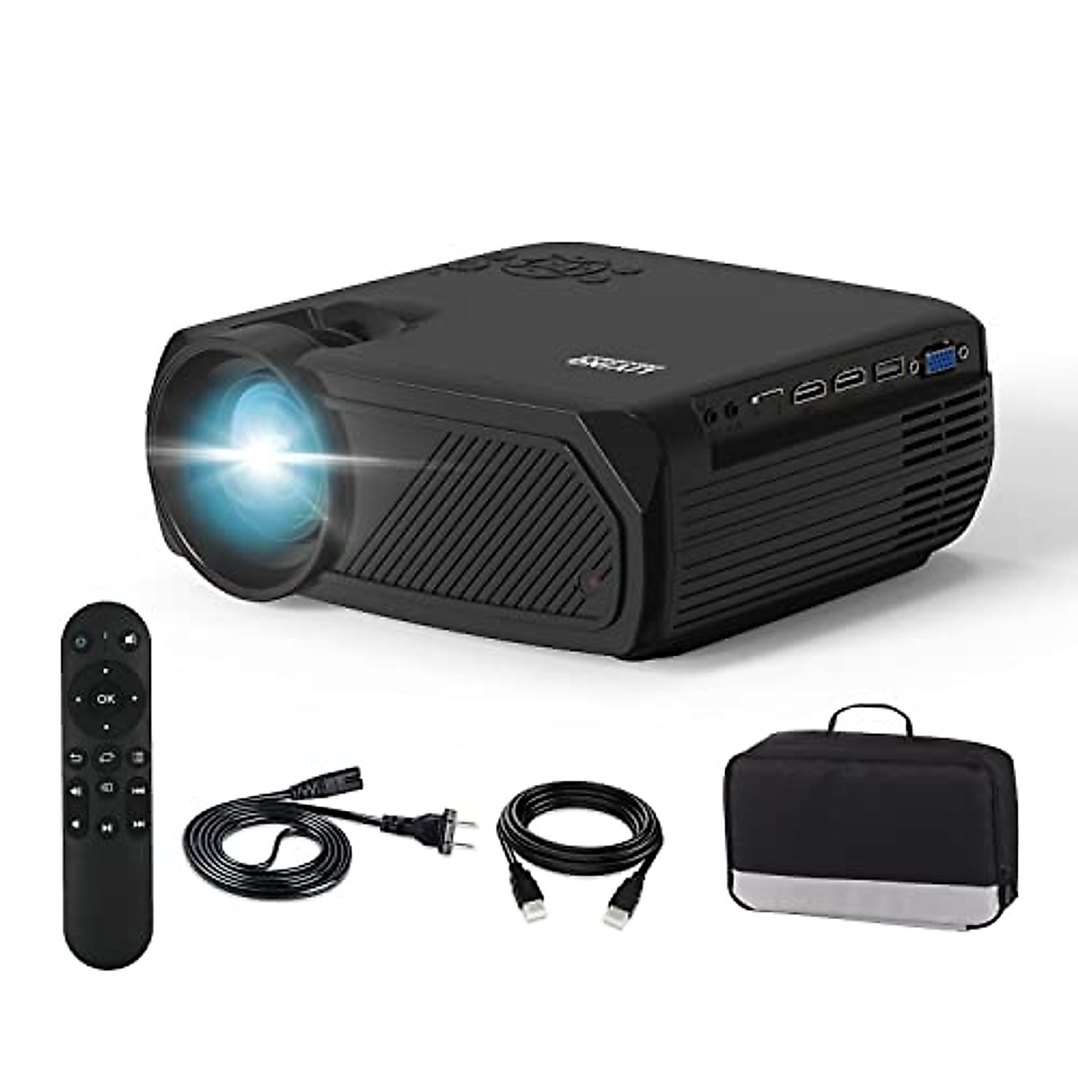 Living Enrichment Mini Projector with Bluetooth, Upgraded 1080P HD Supported Portable Movie Projector 9500L, Portable Projector with Carry Bag, Compatible with HDMI VGA USB for Home Outdoor Movies