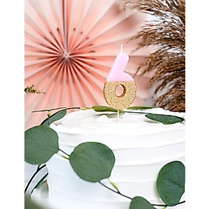 Talking Tables Bday 6 Birthday Candle Cake Topper, Height 8cm, 3", Pink, BDAY-CANDLE-6
